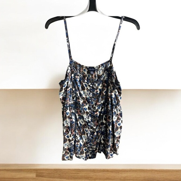 American Eagle Outfitters | Tops | American Eagle Outfitters Floral Tank Top W Lace Ruched Xl ...